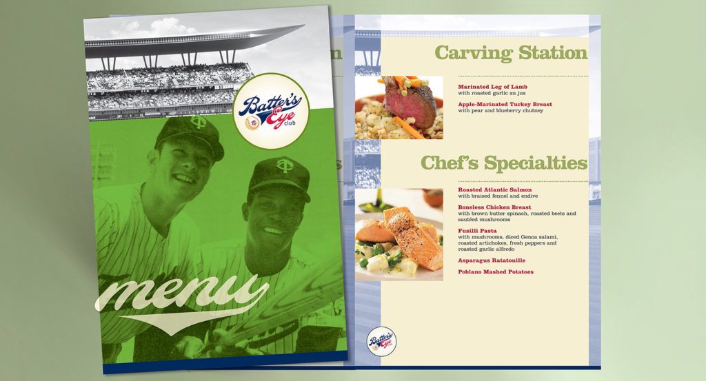 Baseball Club Suites Menu Design - Alex Morse