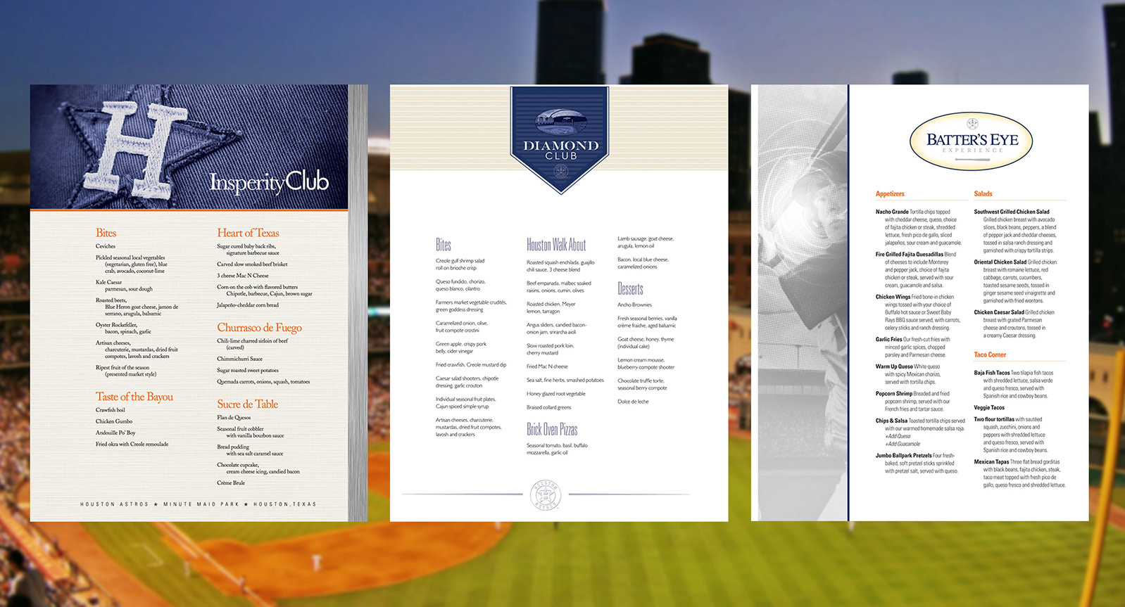 Sports Club Luxury Suites Menu Design Baseball - Alex Morse