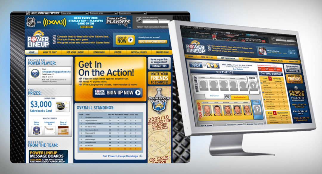 Sports Fantasy Game Website Design - Sabres Power Lineup - Alex Morse